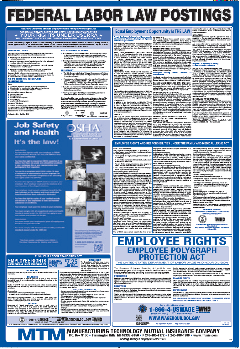 State and Federal Labor Law Posters Update – MTMIC